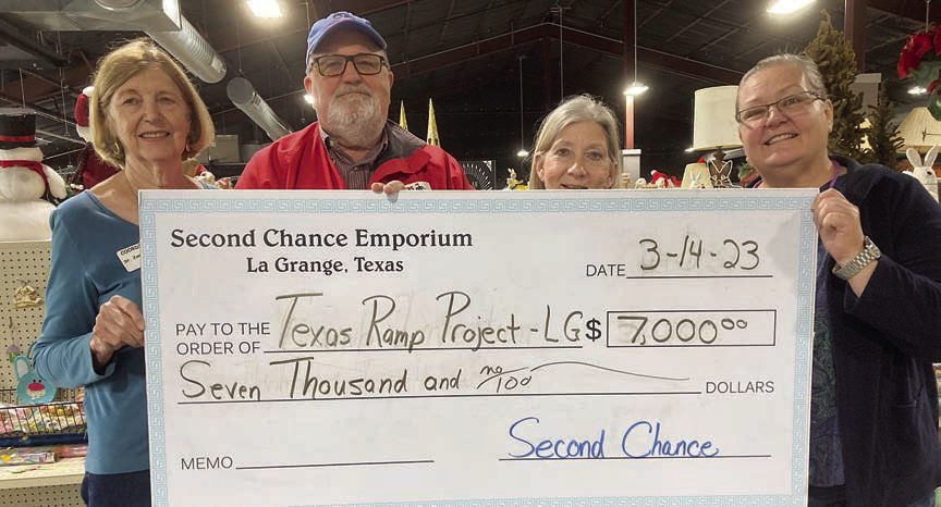 Second Chance donated to Texas Ramp Project | Schulenburg Sticker
